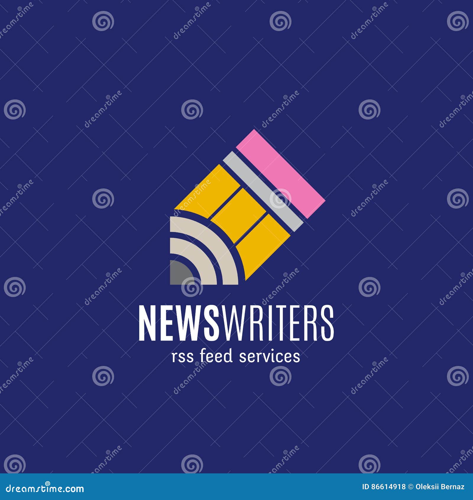 News Writers RSS Feed Services Abstract Vector Sign, Emblem or Logo ...