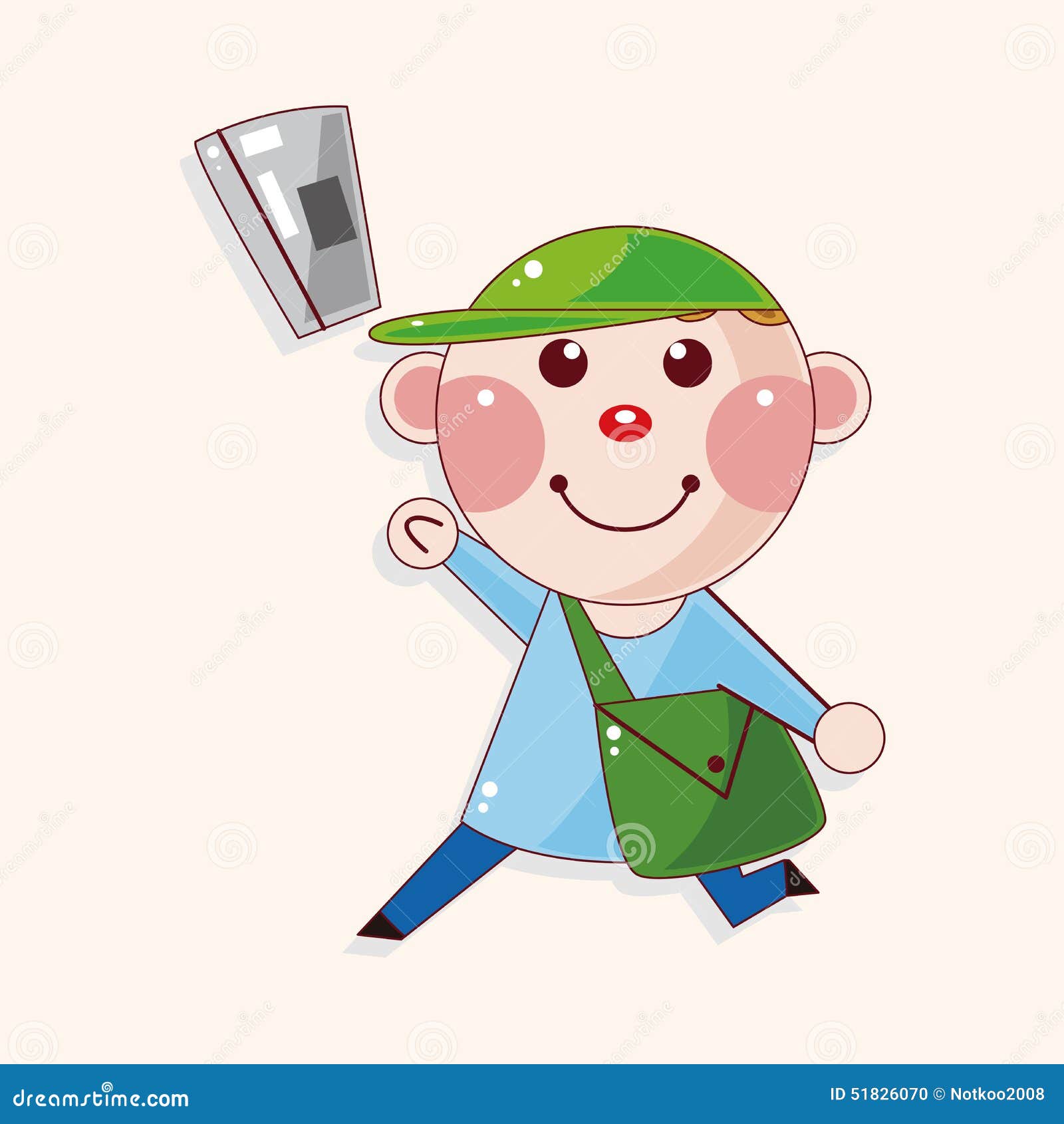 Person Or Newsboy Selling Newspaper, Vector Cartoon Stick Figure ...