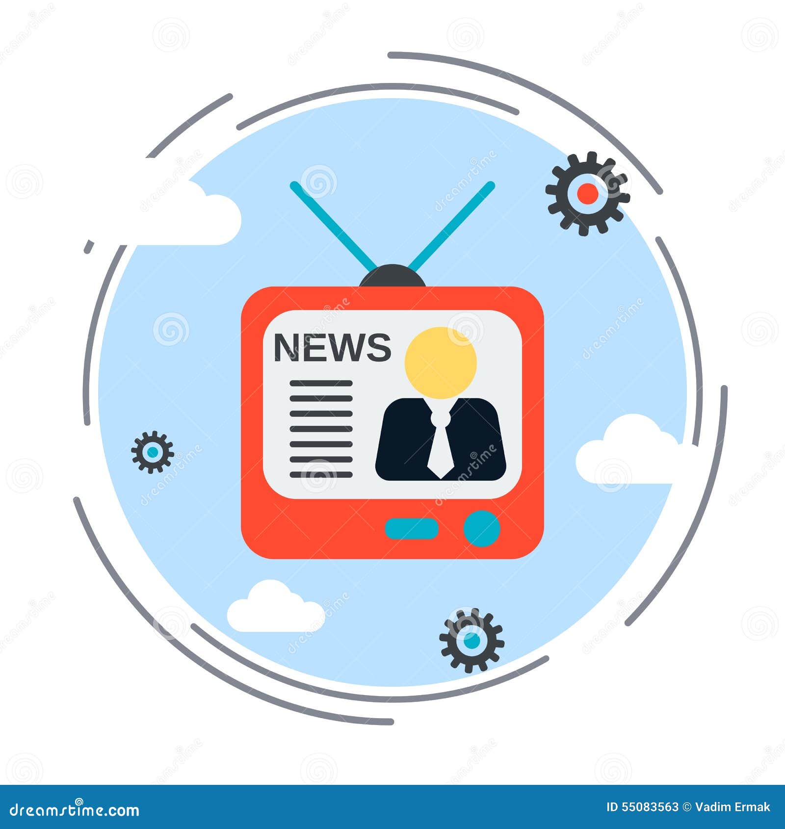 Newscast, Information, Broadcasting Illustration Stock Vector ...
