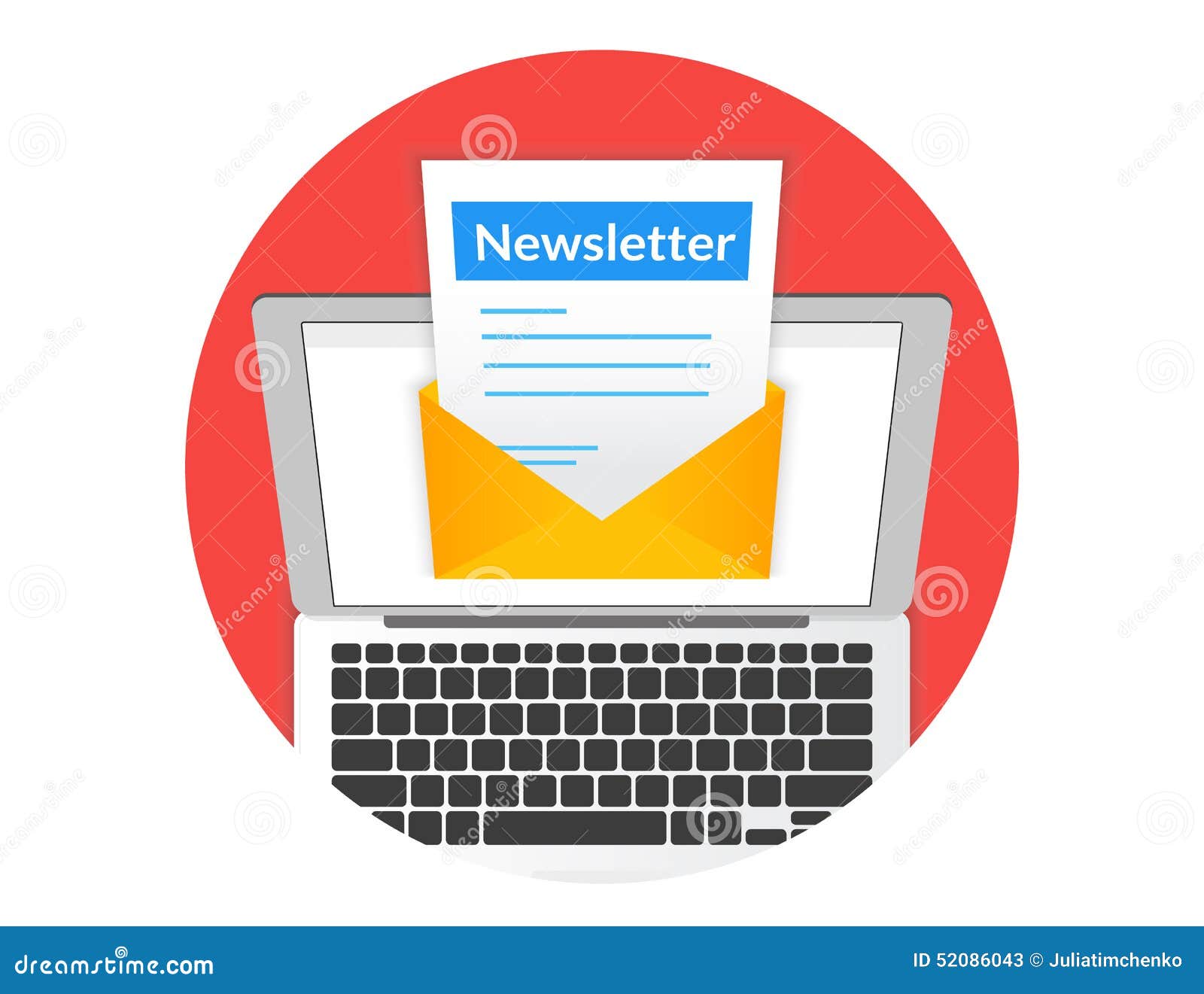 Newsletter ilustración del vector. Ilustración de caja - 52086043