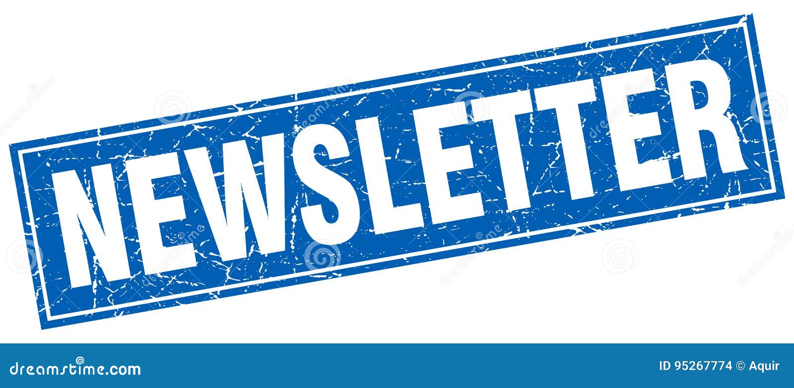 Newsletter Blue Grunge Stamp on White Stock Vector - Illustration of ...