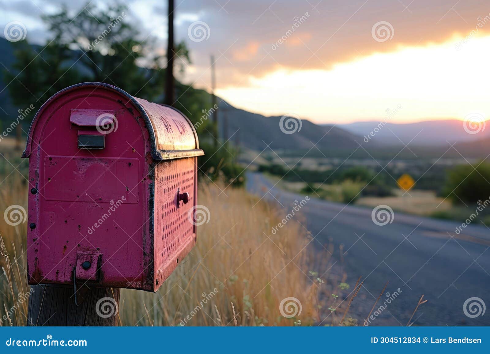 Newsletter Concept Pink Mailbox - AI Generated Stock Illustration ...