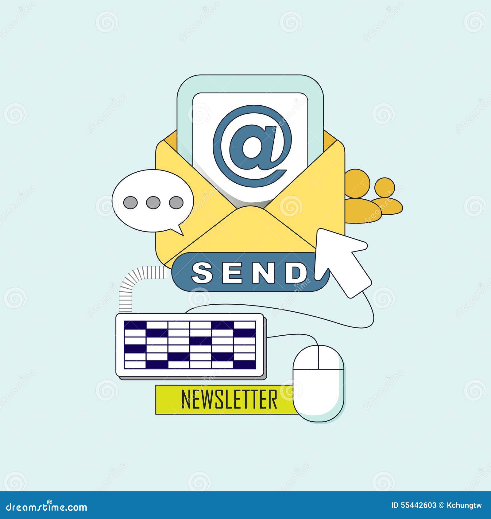 Newsletter concept stock vector. Illustration of information - 55442603