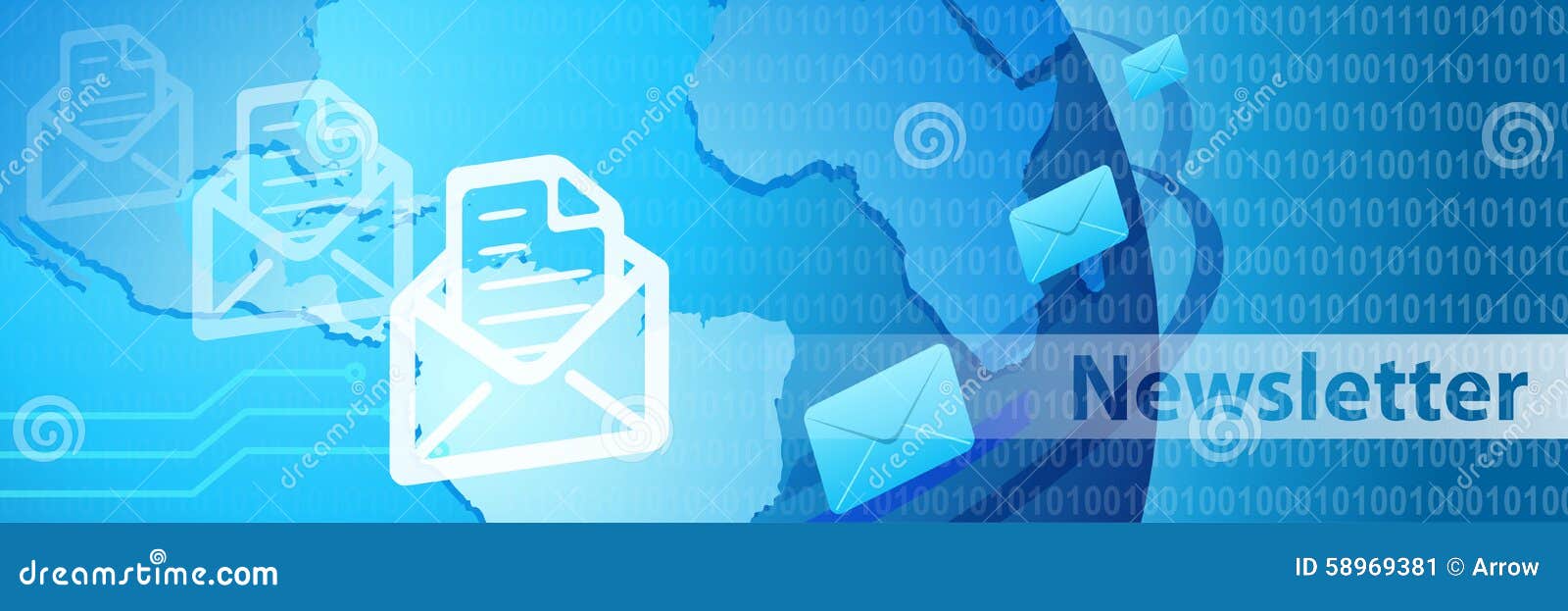Newsletter Contact Us Banner Stock Illustration - Illustration of ...