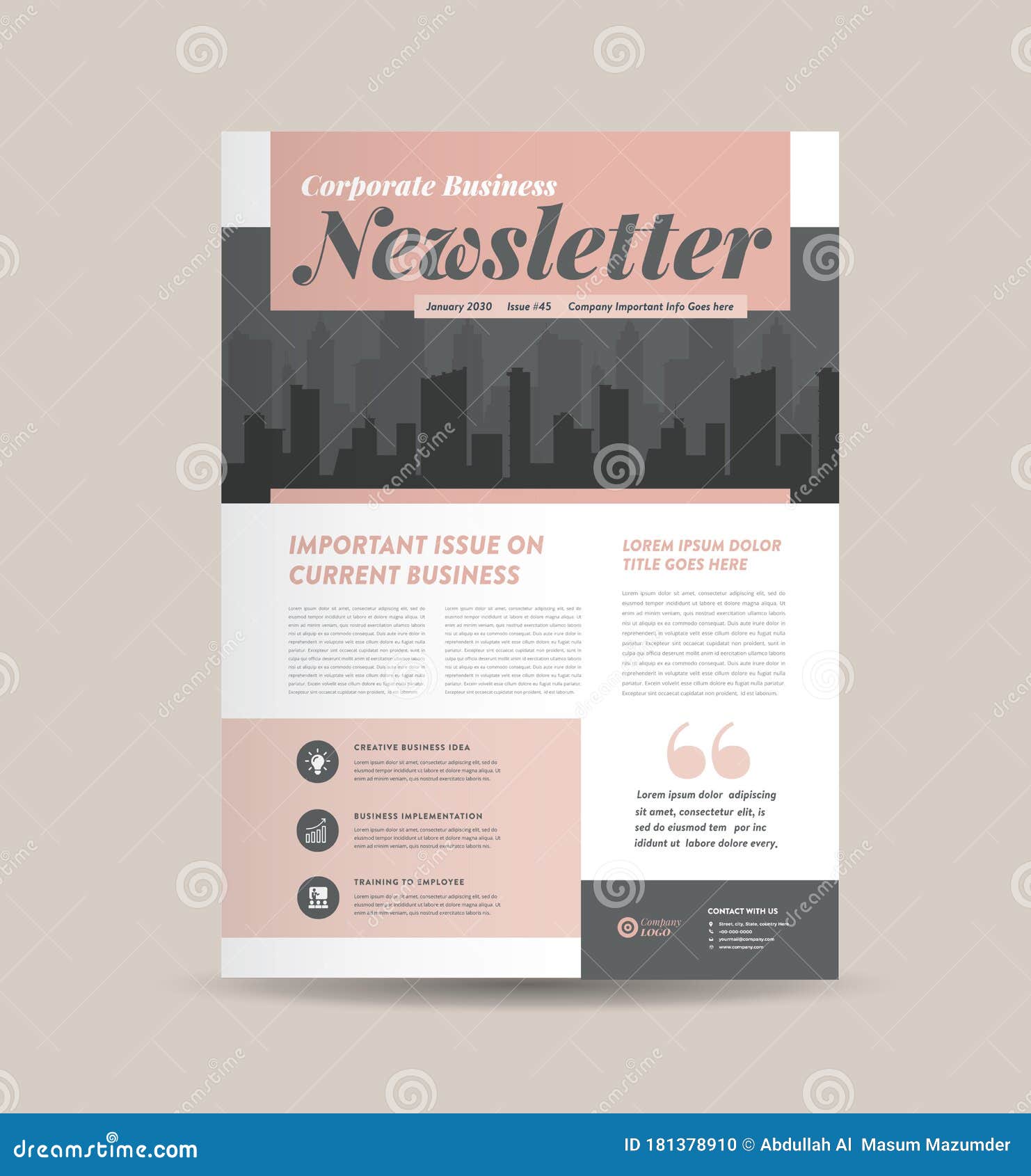 Business Newsletter Cover Design | Journal Design | Monthly or Annual ...