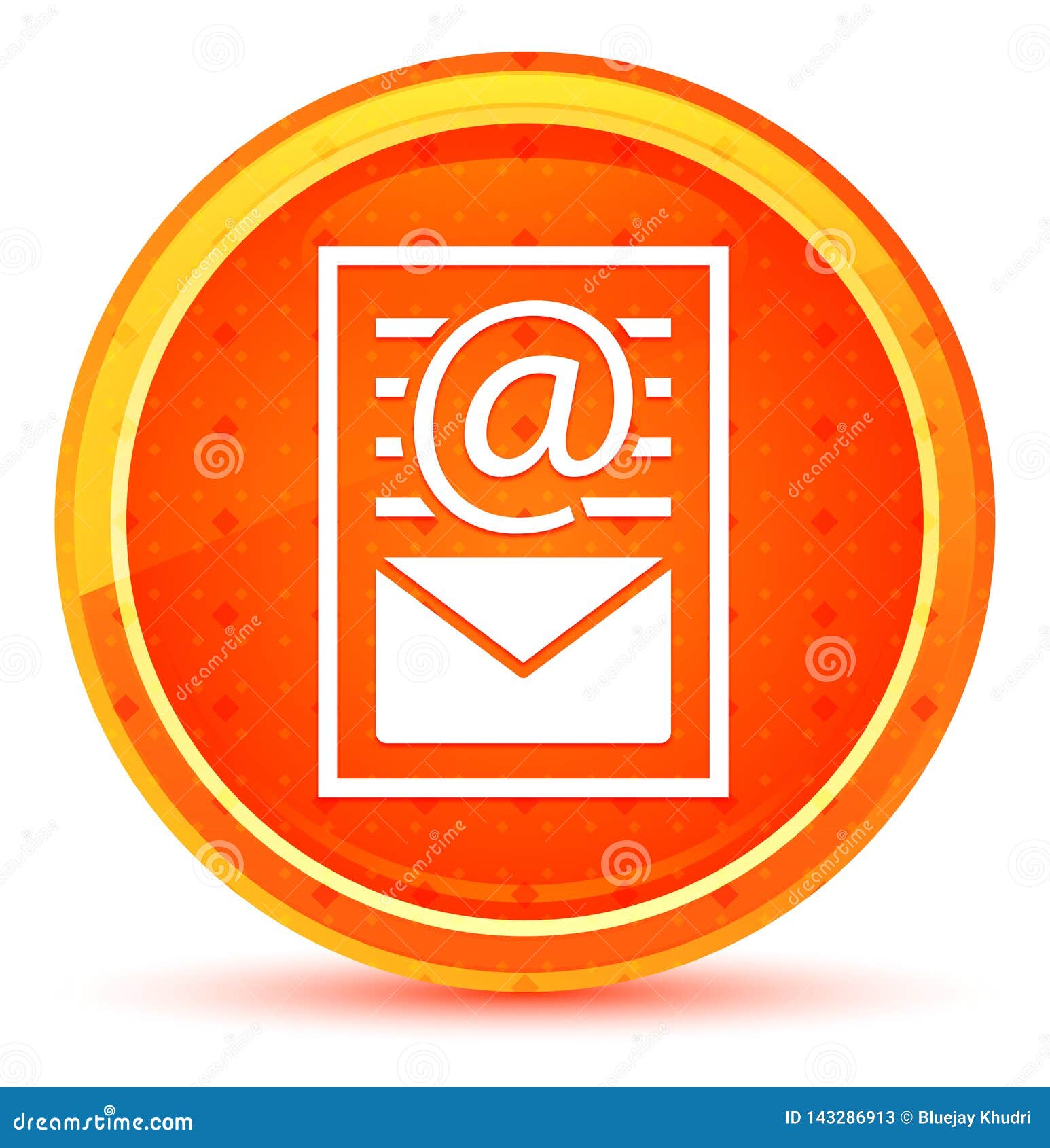 Newsletter Document Page Icon Natural Orange Round Button Stock ...