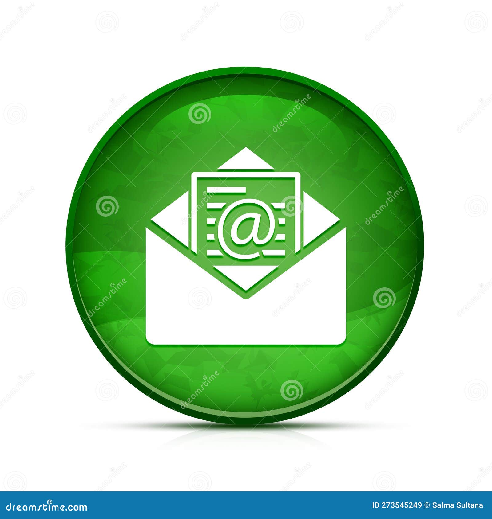 Newsletter Email Help Icon on Classy Splash Green Round Button ...