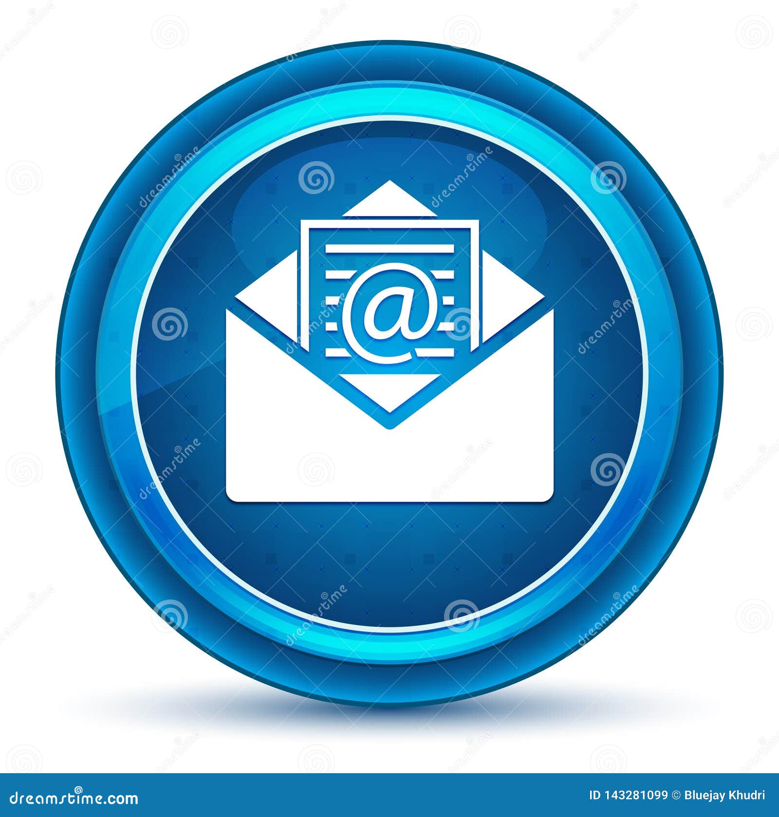 Newsletter Email Icon Eyeball Blue Round Button Stock Illustration ...