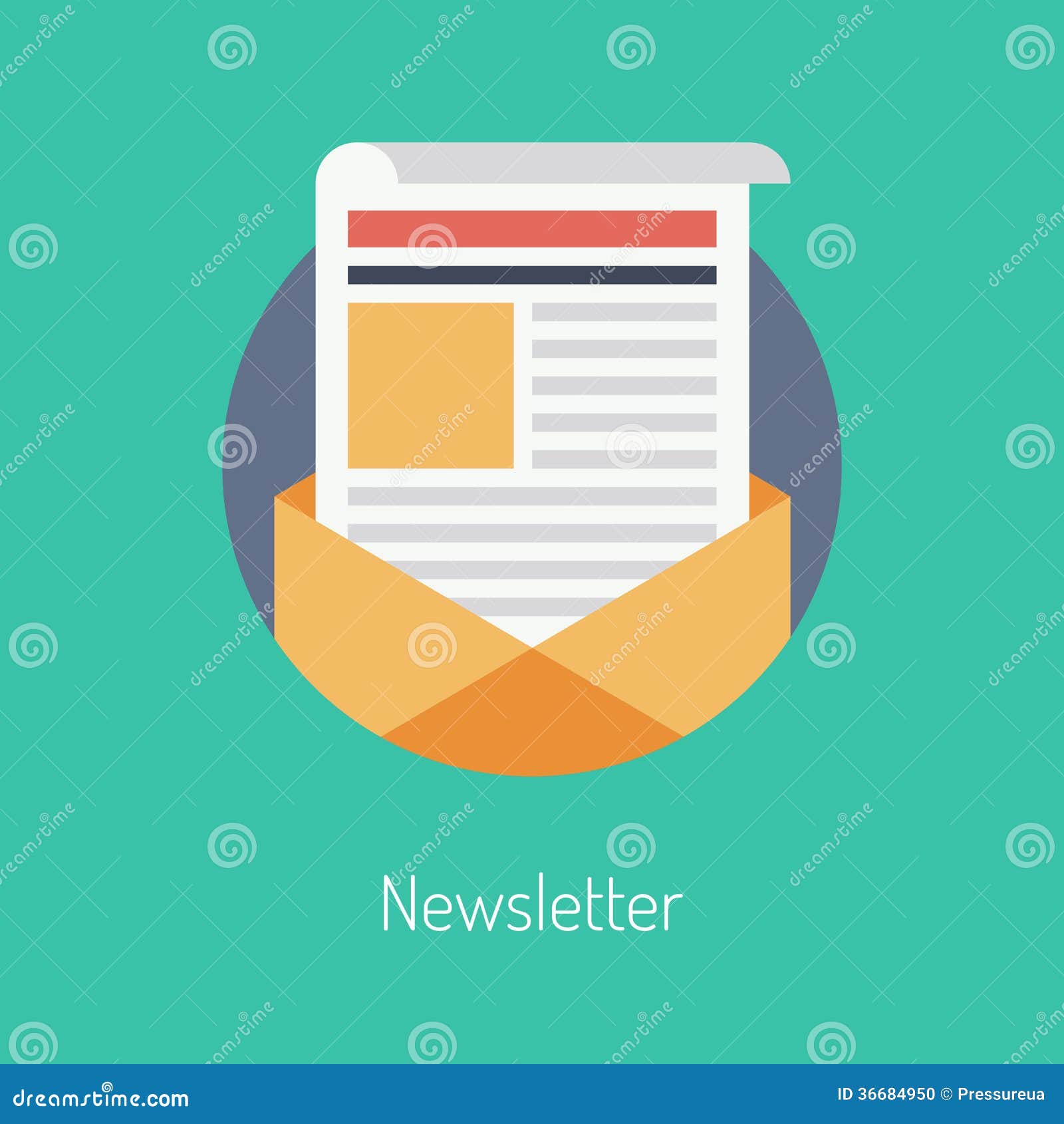Newsletter Flat Illustration Concept Stock Vector - Illustration of ...