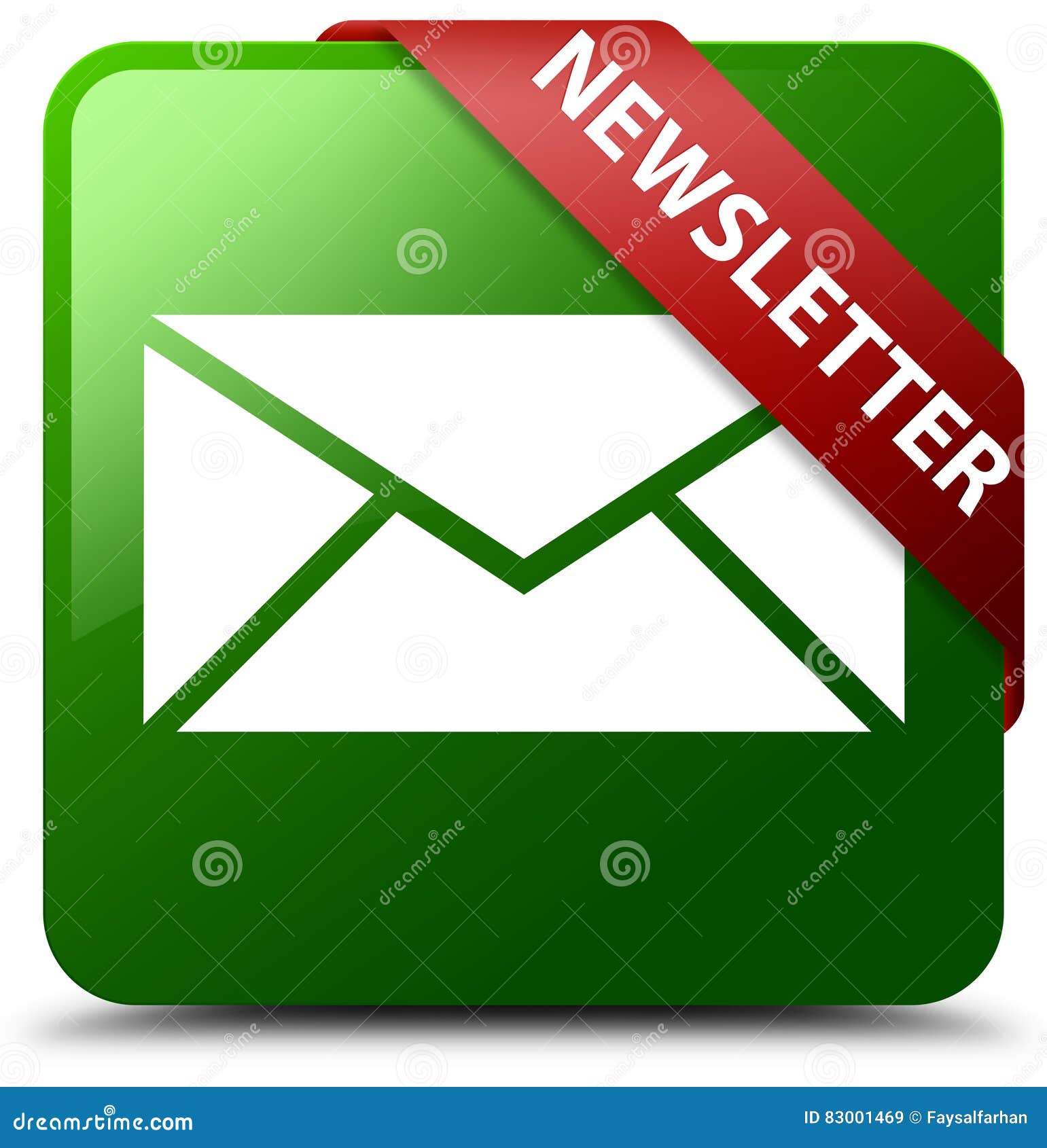 Newsletter Green Square Button Stock Illustration - Illustration of ...