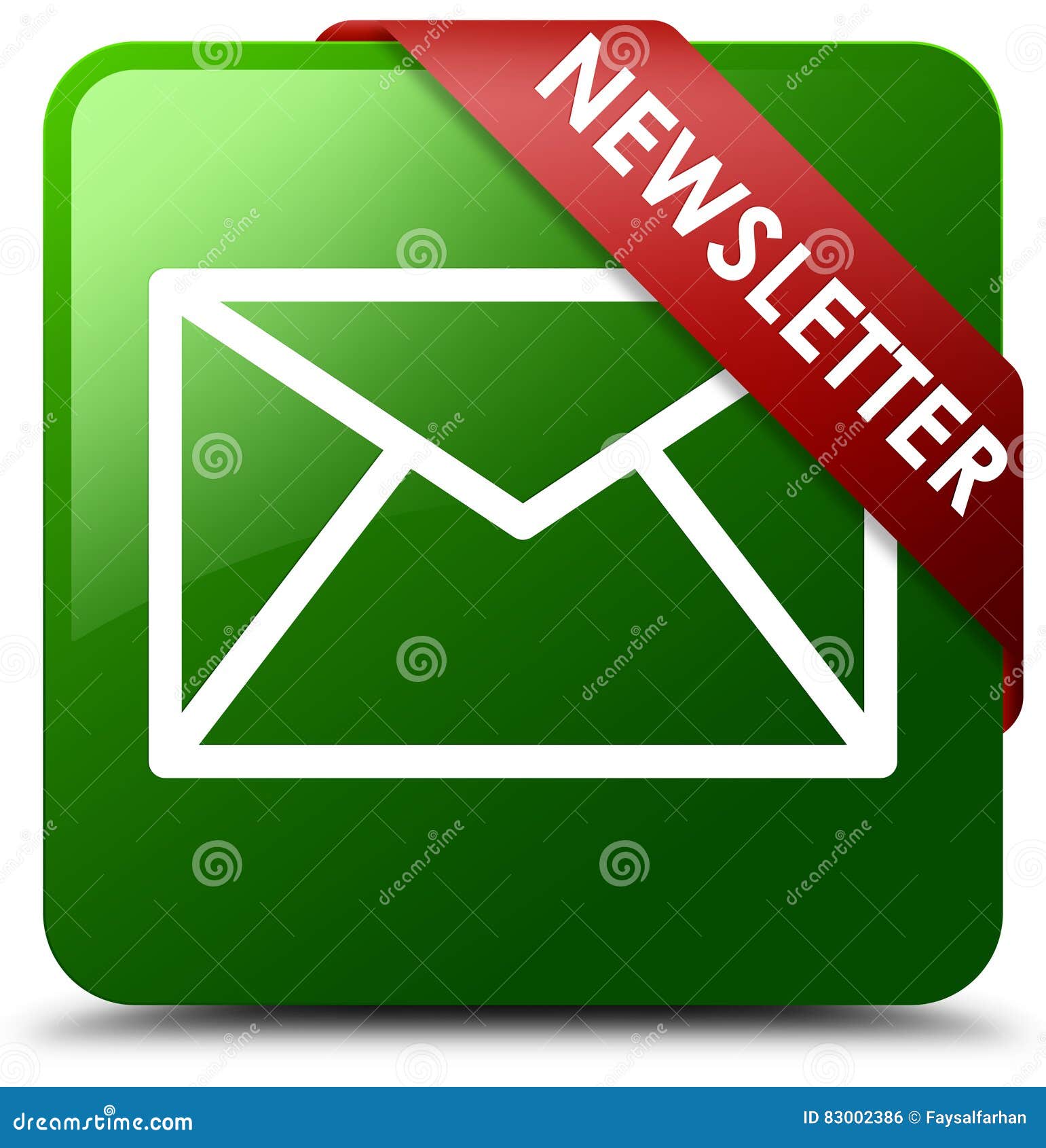 Newsletter Green Square Button Stock Illustration - Illustration of ...