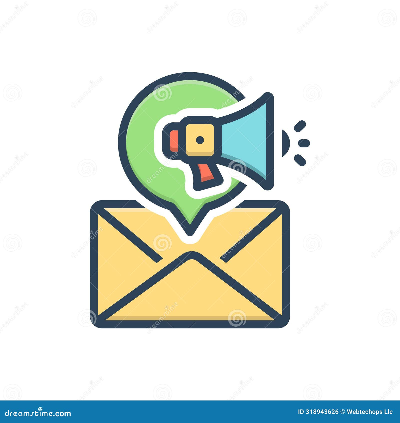 Color Illustration Icon for Newsletter, Message and Mail Stock Vector ...