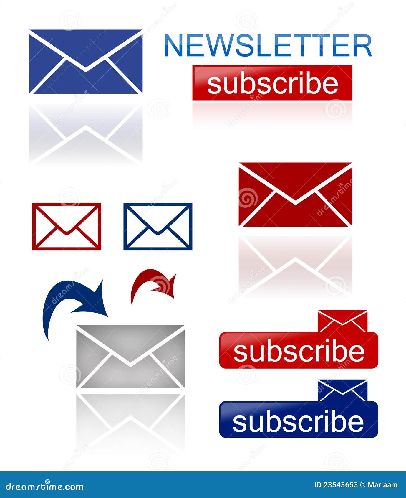 Newsletter icons stock illustration. Illustration of variety - 23543653