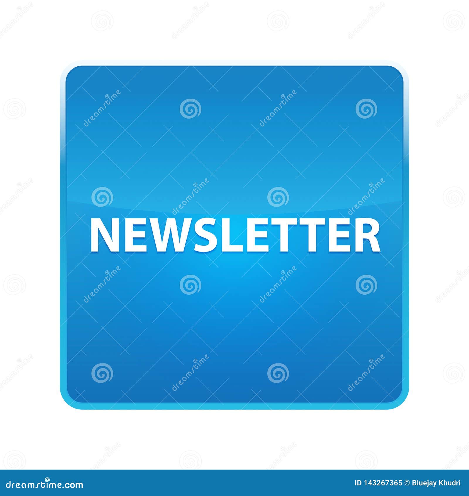 Newsletter Shiny Blue Square Button Stock Illustration - Illustration ...