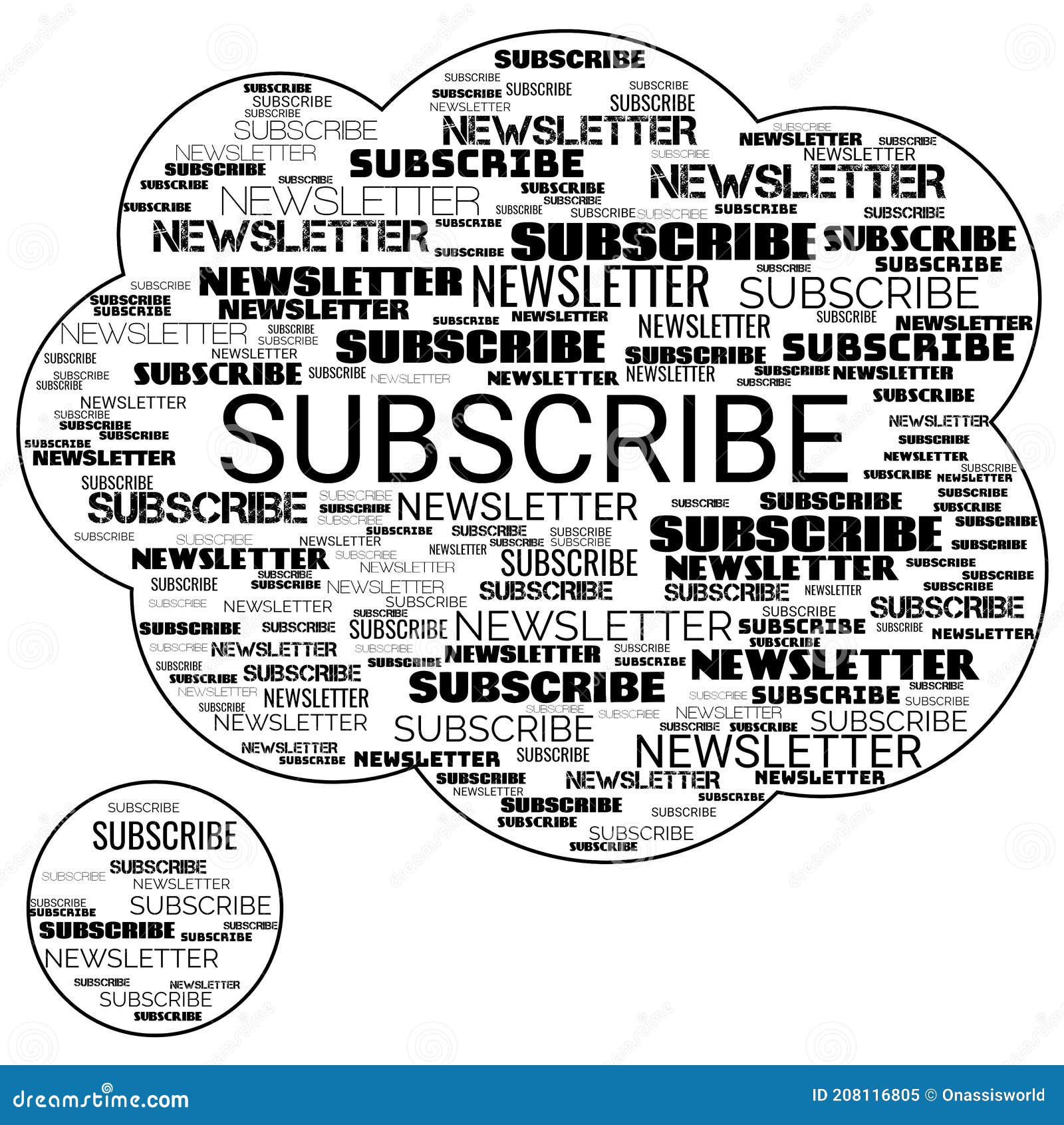 Newsletter Subscribe Subscription Text Header Stock Illustration ...