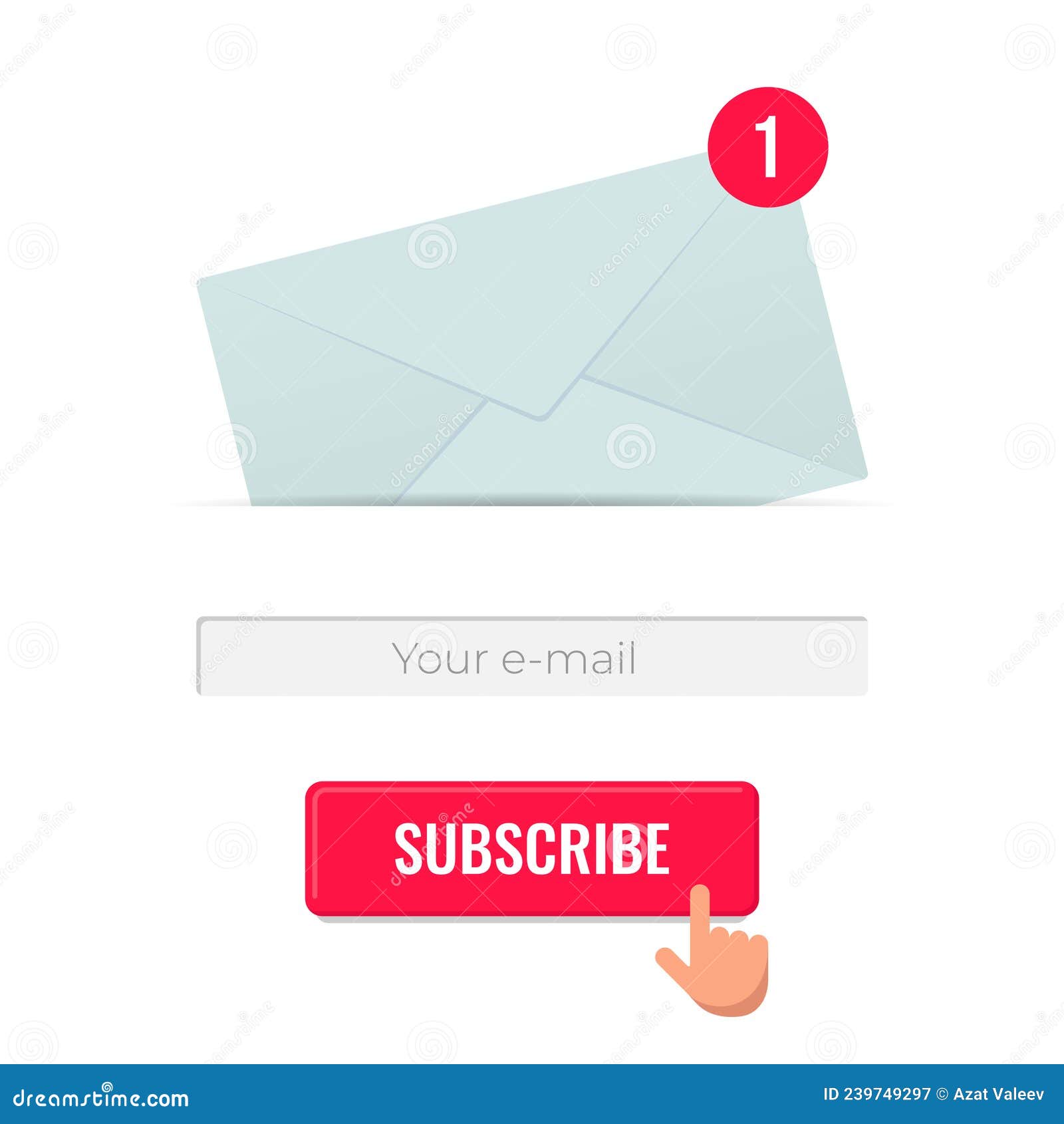 Newsletter Subscription Design Template for Site Form of Email ...