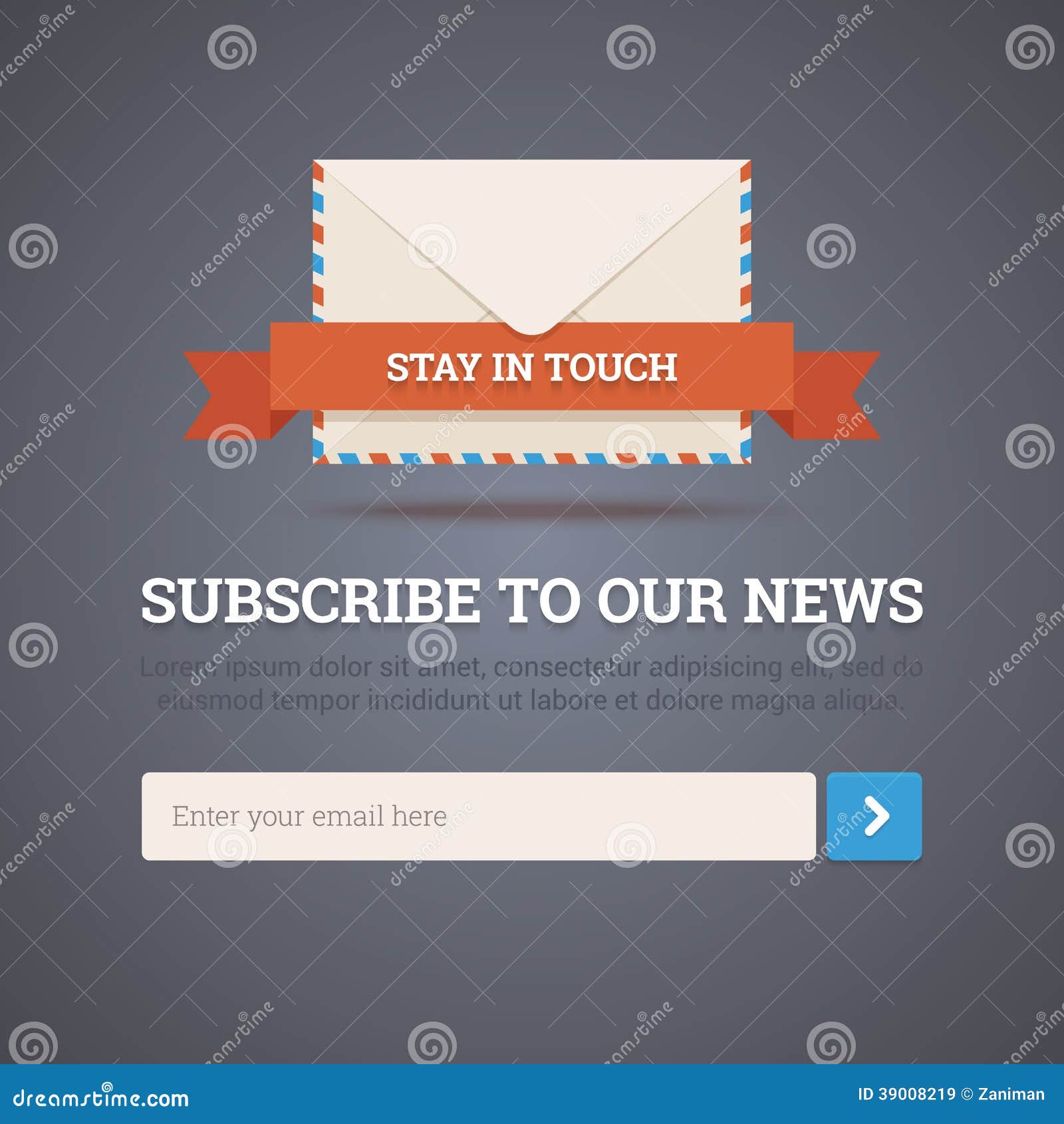 Newsletter Template - Subscription Form. Stock Vector - Illustration of ...