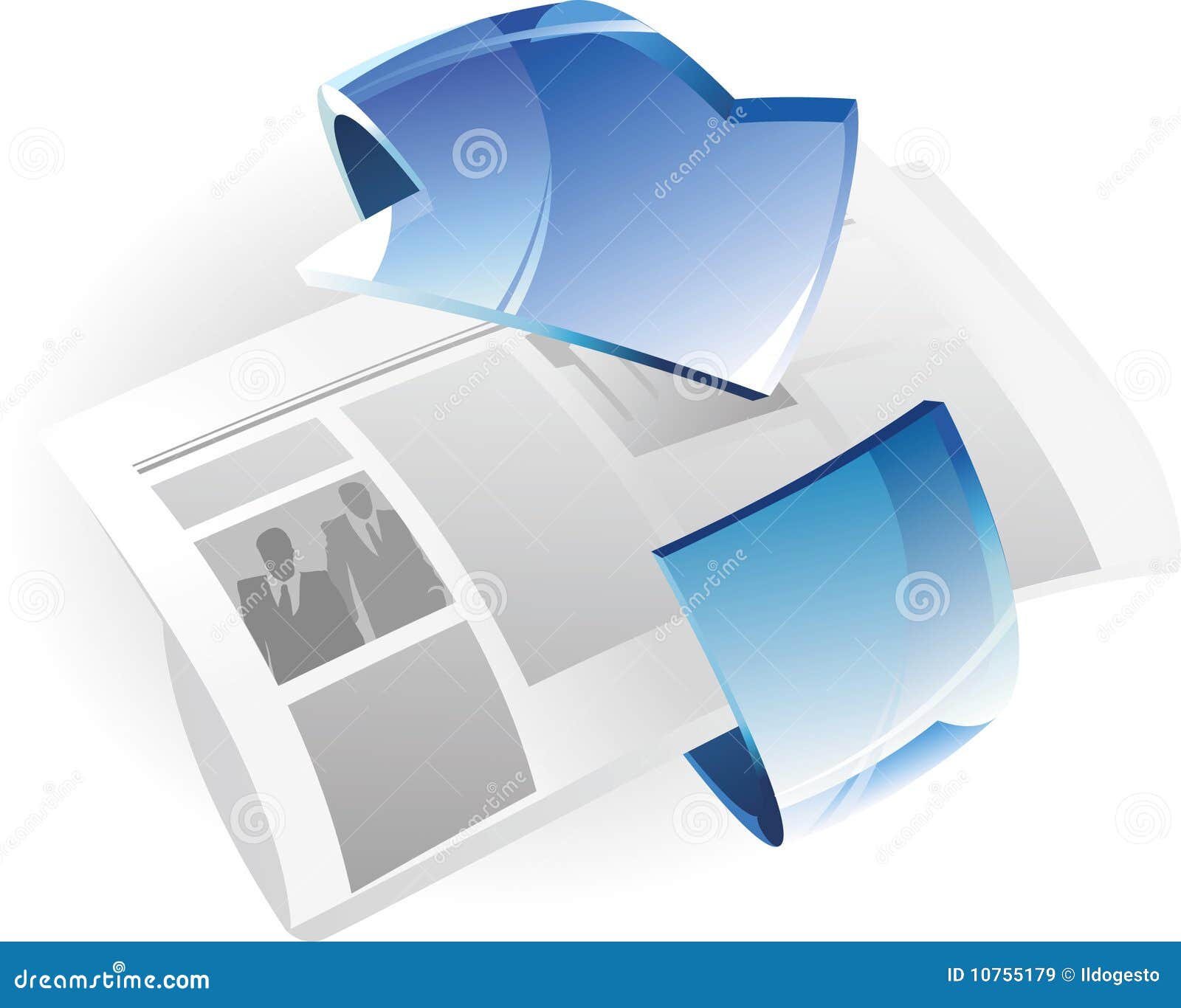 Newspaper with arrow stock vector. Illustration of information - 10755179