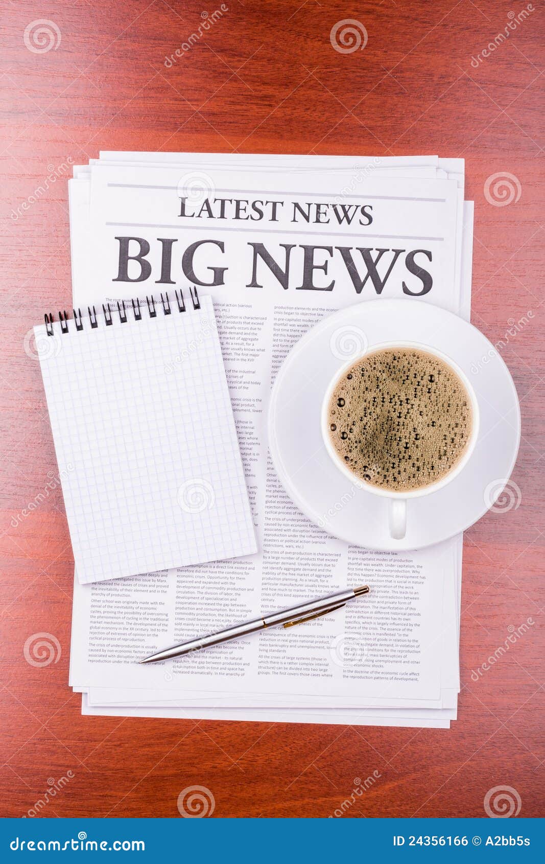 The Newspaper BIG NEWS and Coffee Stock Photo - Image of publication ...