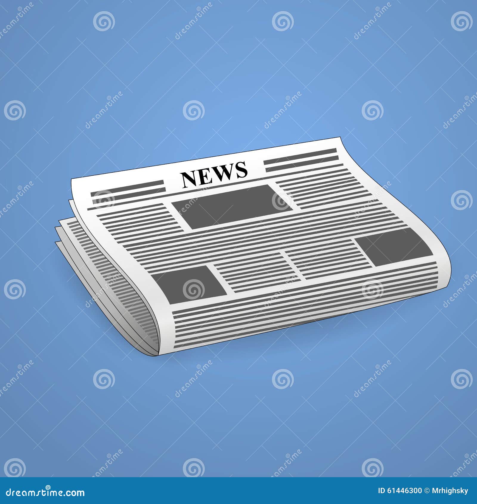Newspaper on Blue Background Stock Vector - Illustration of paper ...