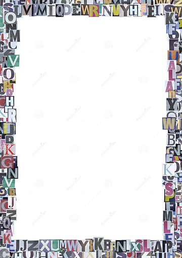 Newspaper border stock photo. Image of letters, ransom - 668504