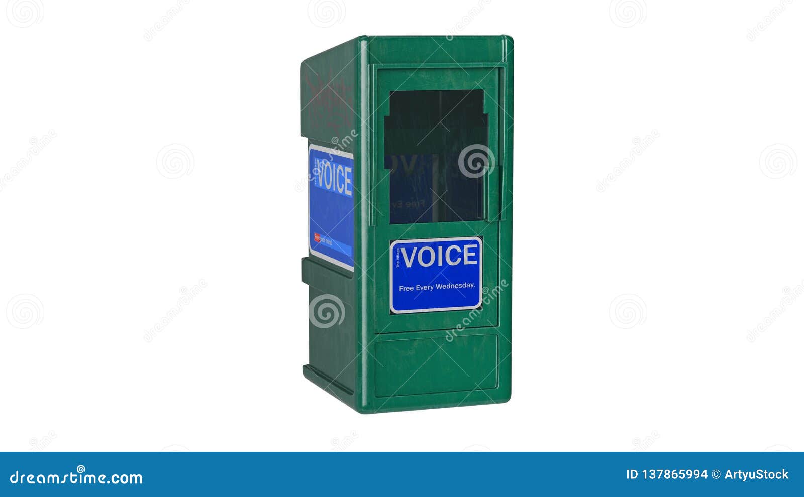 Newspaper box metal green stock illustration. Illustration of graphic ...