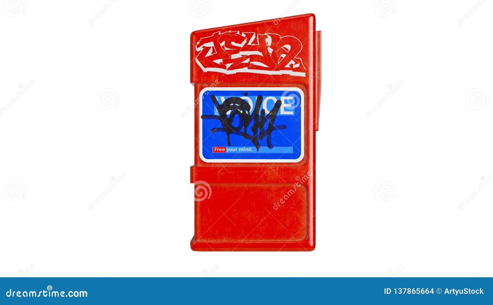 Newspaper Box Metal Red, Side View Stock Illustration - Illustration of ...