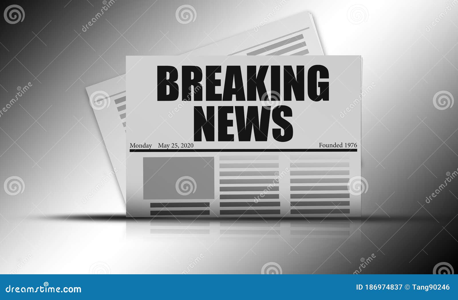 Newspaper with Breaking News Headline Stock Illustration - Illustration ...