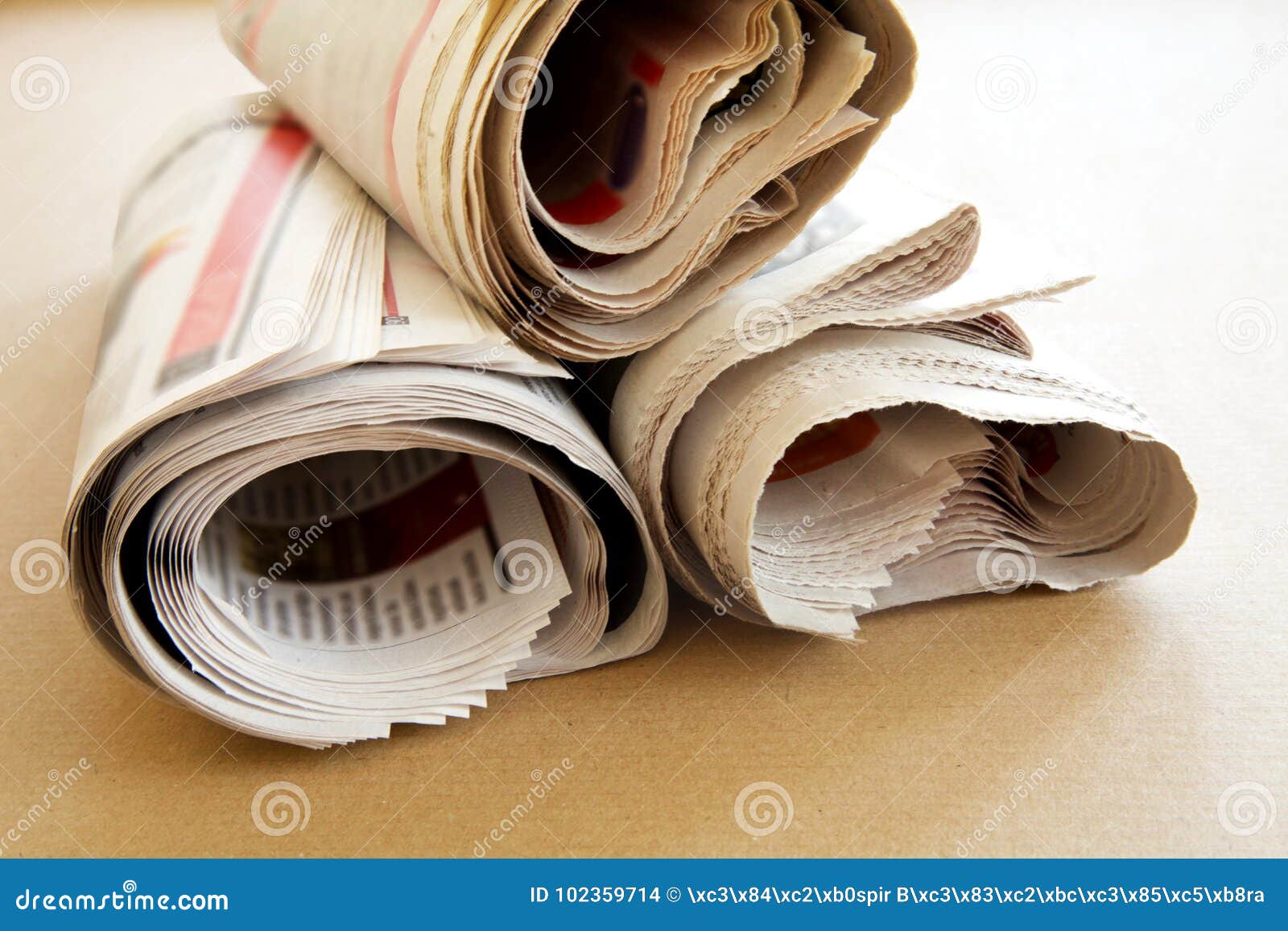 Newspaper on Brown Background Stock Photo - Image of paper, background ...