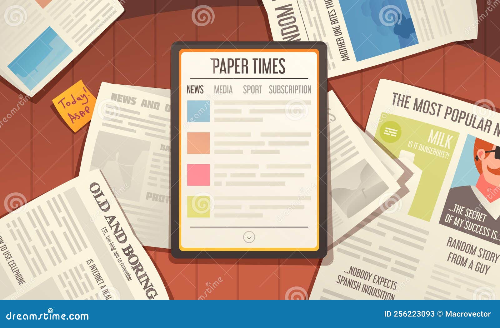 Man With Newspaper Cartoon Illustration | CartoonDealer.com #42355907