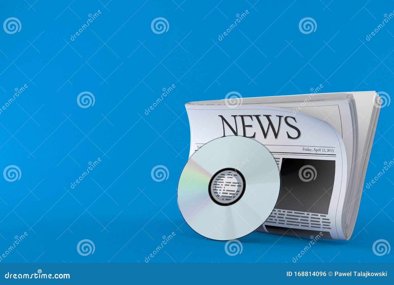 Newspaper with cd disc stock illustration. Illustration of message ...