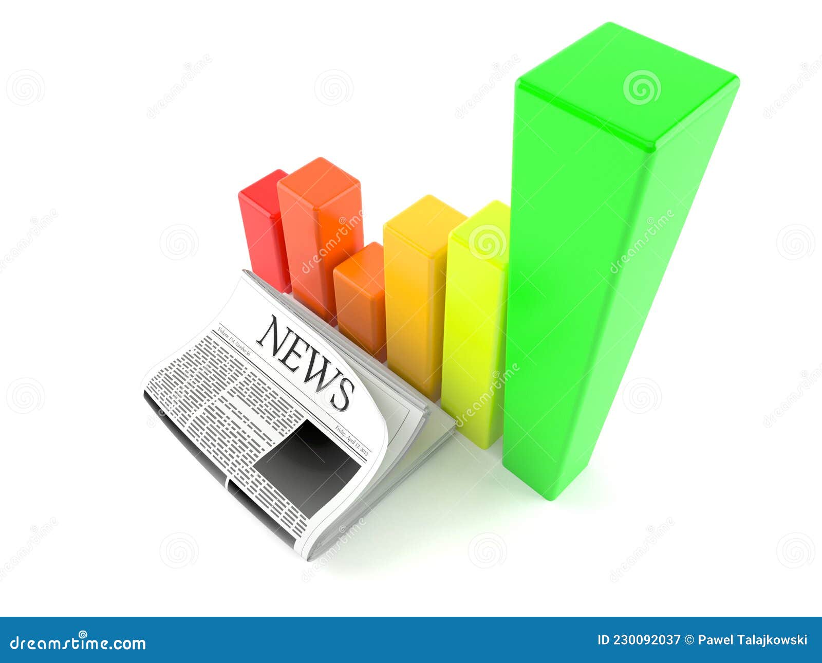 Newspaper with chart stock illustration. Illustration of multicolor ...
