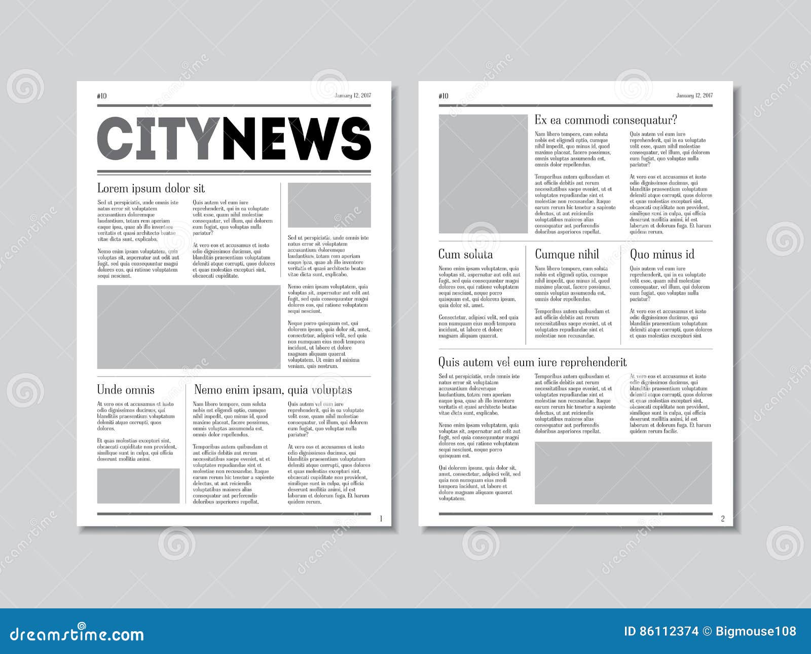 Newspaper City News with Headers. Vector Stock Vector - Illustration of ...