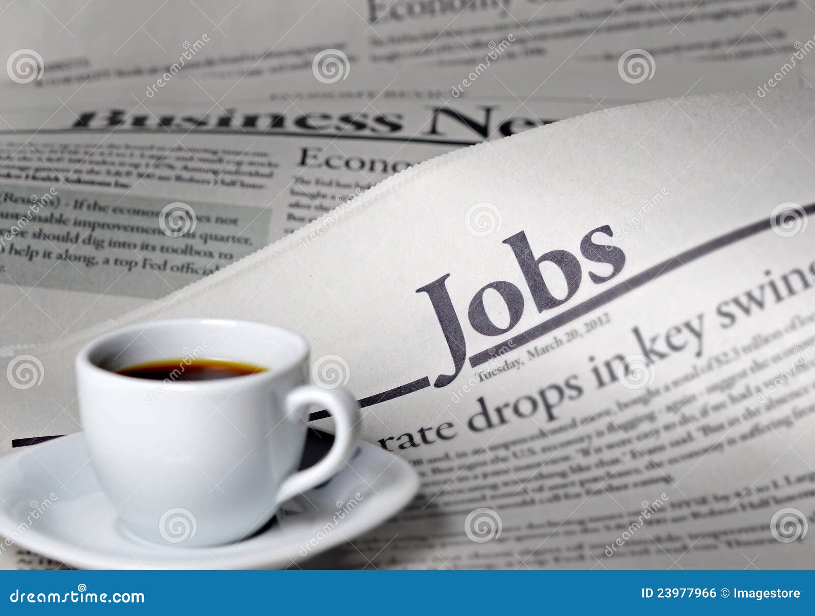 Newspaper and coffee stock photo. Image of finance, global - 23977966