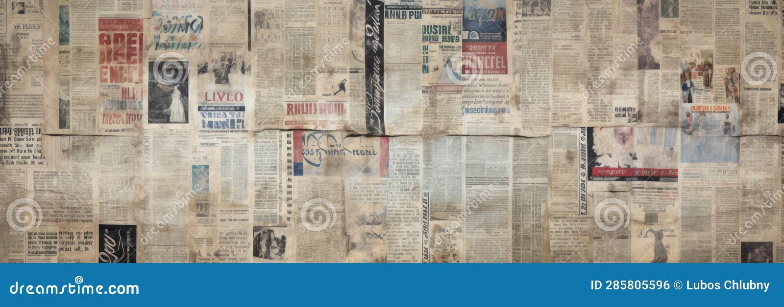 Newspaper Collage Background. Old Newspaper Clippings Stock ...