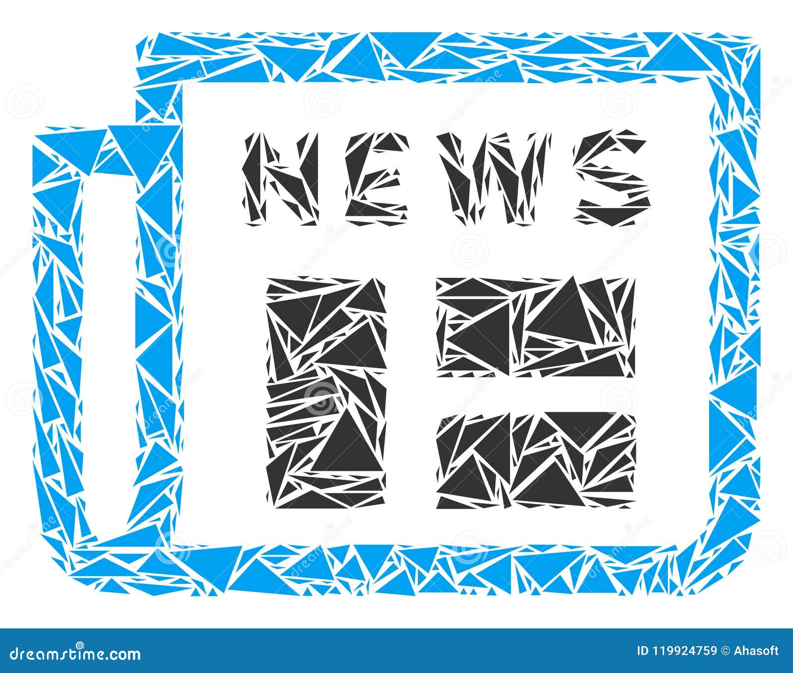 Newspaper Collage of Triangles Stock Vector - Illustration of ...