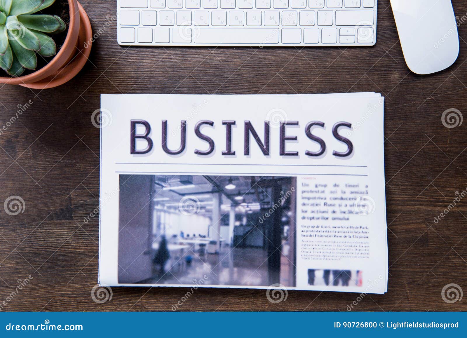Newspaper With Computer On Table Stock Photo | CartoonDealer.com #93322344
