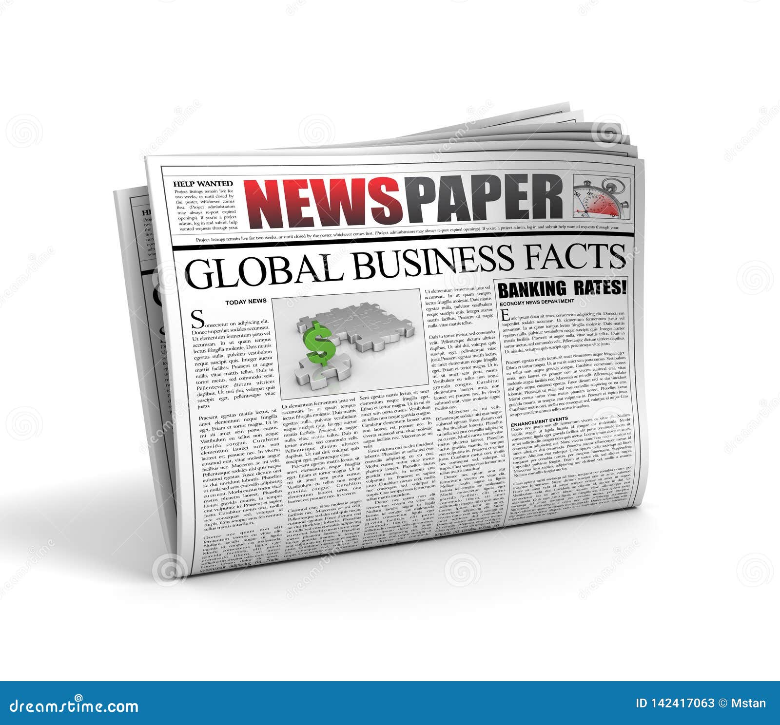 Newspaper Concept 3d Illustration Stock Illustration - Illustration of ...