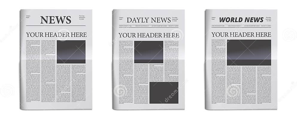 Newspaper with Copy Space for Your Text Stock Illustration ...