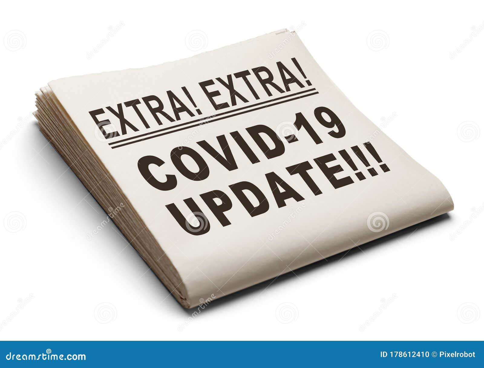 COVID-19 Update Newspaper stock photo. Image of governement - 178612410