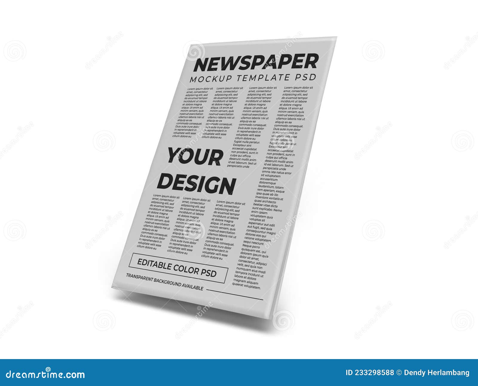 Newspaper 3D Illustration Mockup Scene Stock Illustration ...
