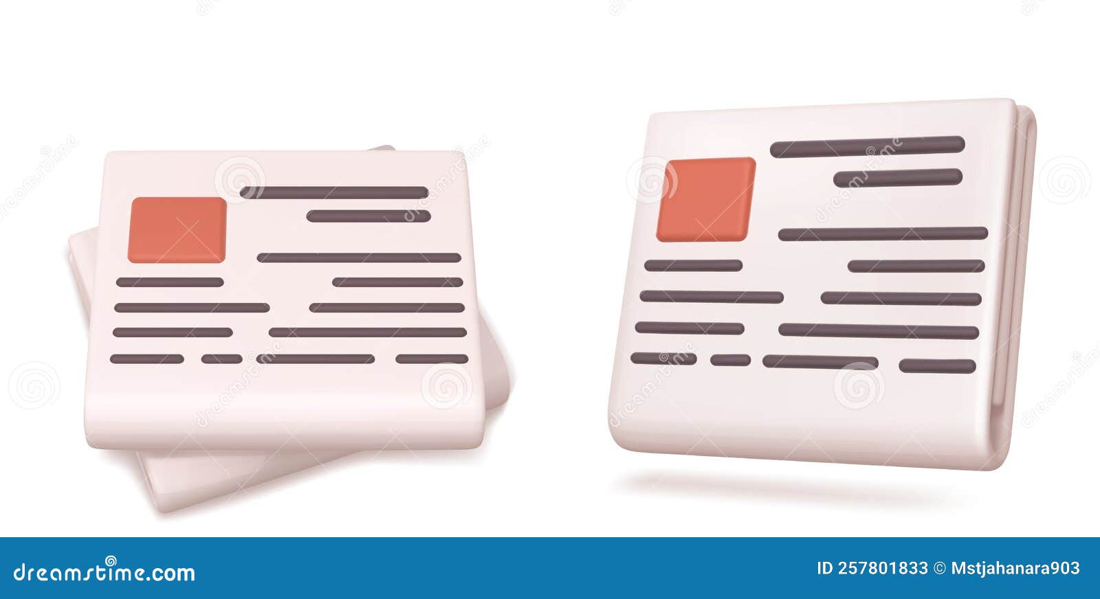 Newspaper 3d Render News Paper Front or Angle View Stock Vector ...