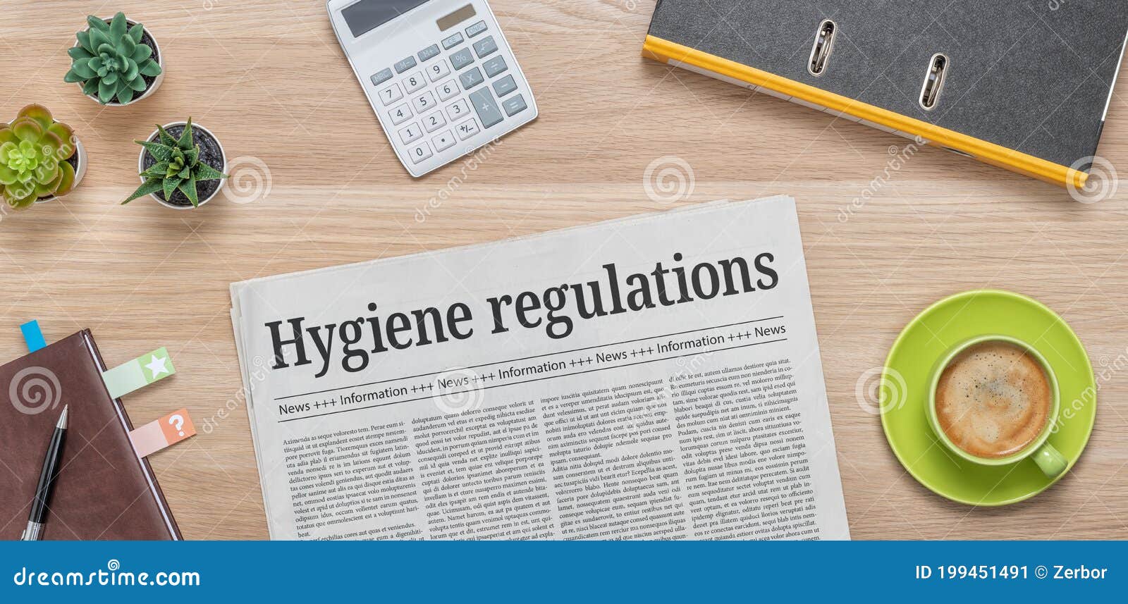 A Newspaper on a Desk with the Headline Hygiene Regulations Stock Image ...