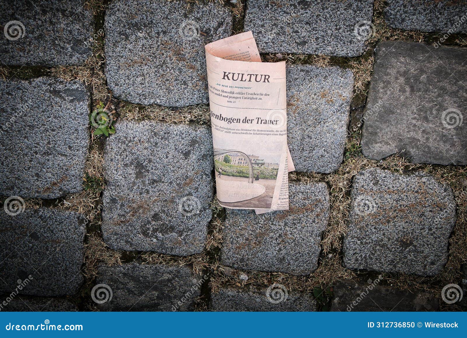 Newspaper Discarded on Rocky Ground Editorial Image - Image of urban ...