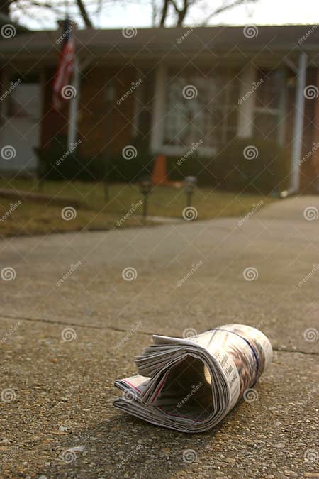 Newspaper on driveway stock image. Image of newspaper, weekly - 581499