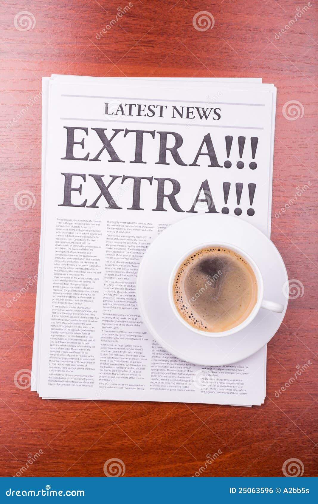 The Newspaper EXTRA! EXTRA! and Coffee Stock Photo - Image of document ...