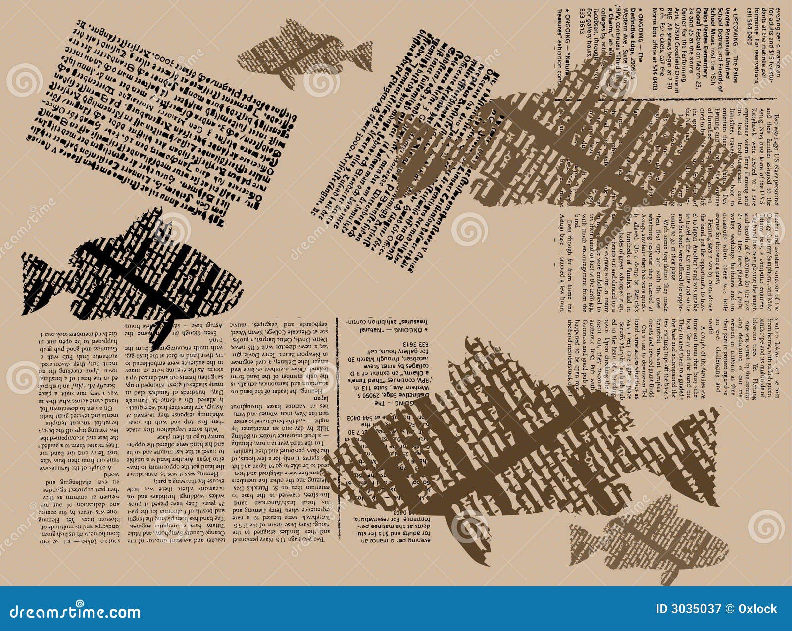 Newspaper fish stock illustration. Illustration of fish - 3035037
