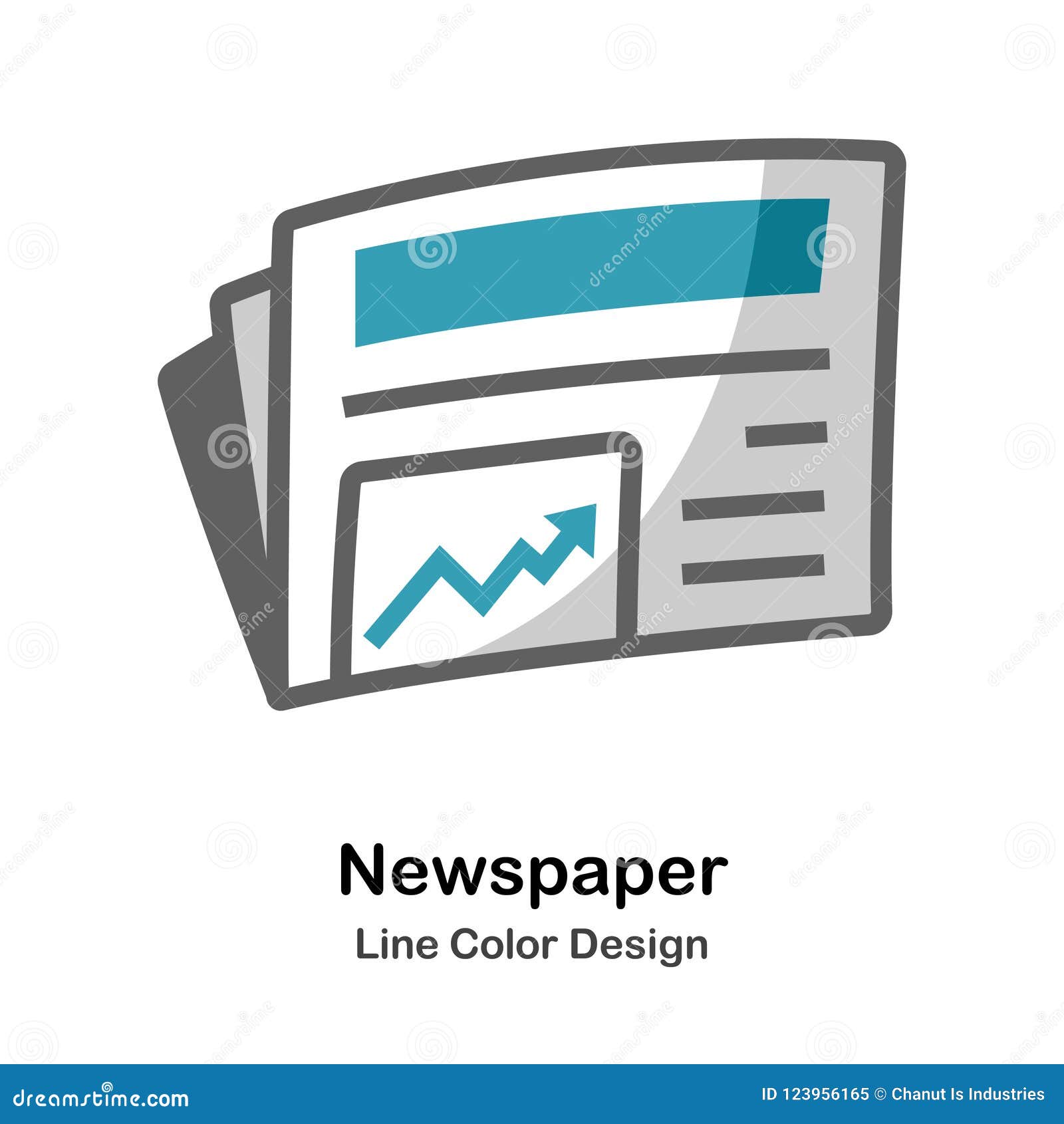 Newspaper Flat Icon stock vector. Illustration of newspaper - 123956165