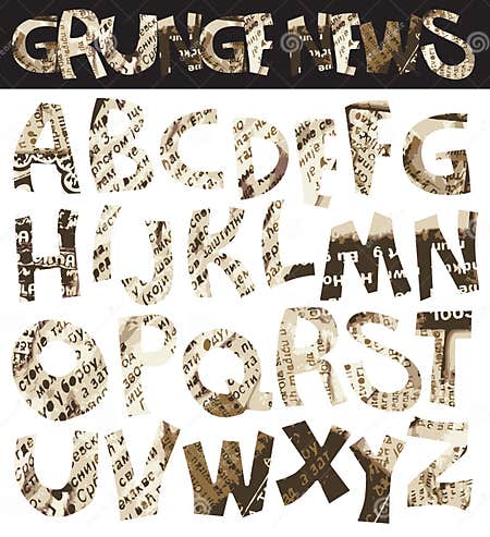 Newspaper font stock vector. Illustration of graphics - 11300298