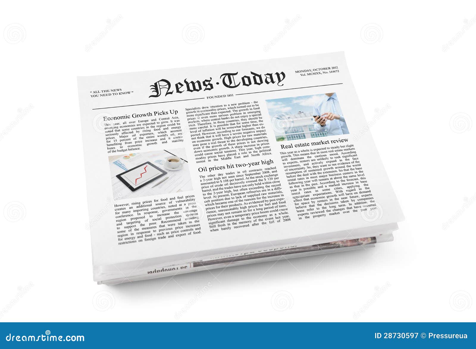 Newspaper with fresh news stock image. Image of breaking - 28730597